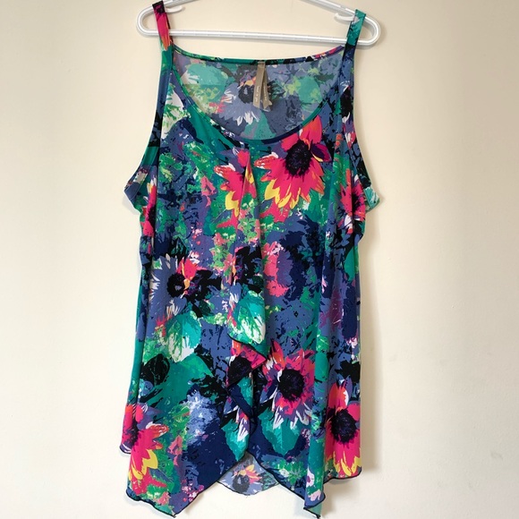 Penningtons | Tops | Penningtons Flowered Sleeveless Tank Top 2x | Poshmark